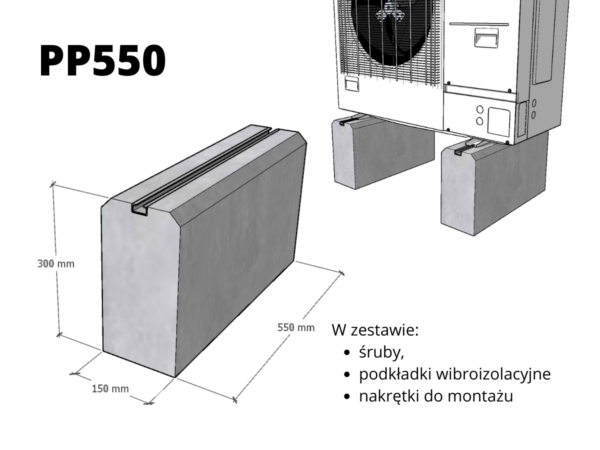 Podpory do pomp ciepła I Nowość w ofercie - betonowe nogi do PC